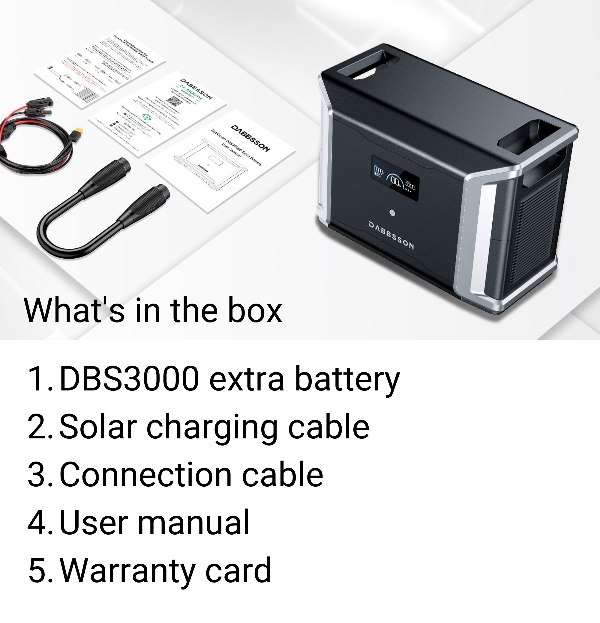 Dabbsson Expandable Battery Backup Power for RV, Outdoor Camping, Home Use, Emergency | 3,000Wh